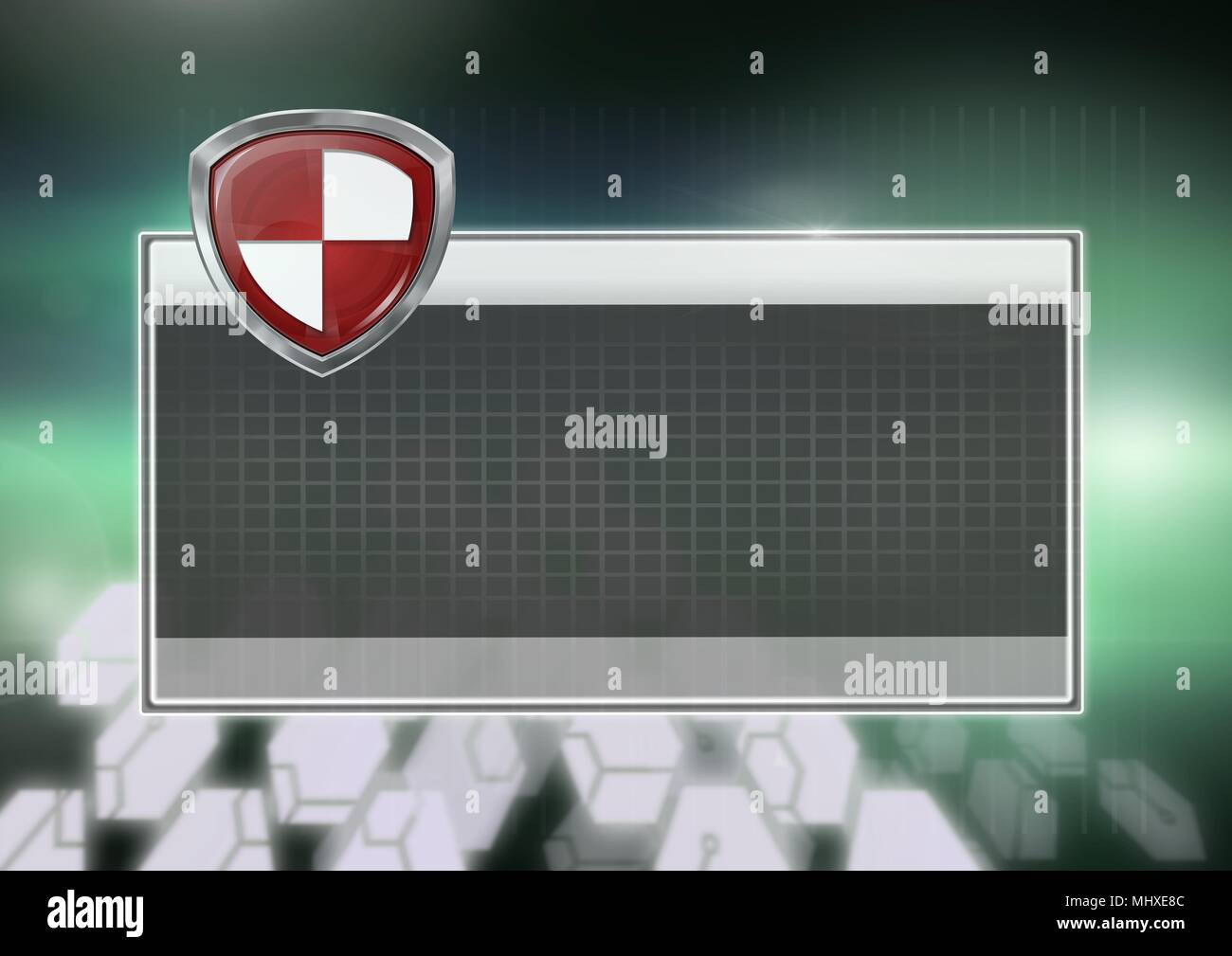 Antivirus security protection shield in grey box Stock Photo - Alamy