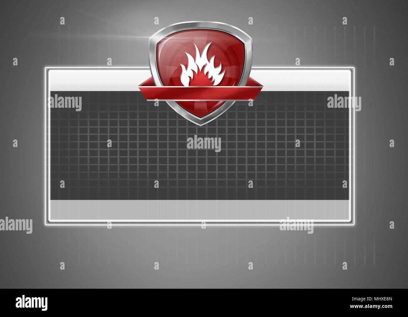 Firewall security protection shield and grey box Stock Photo - Alamy