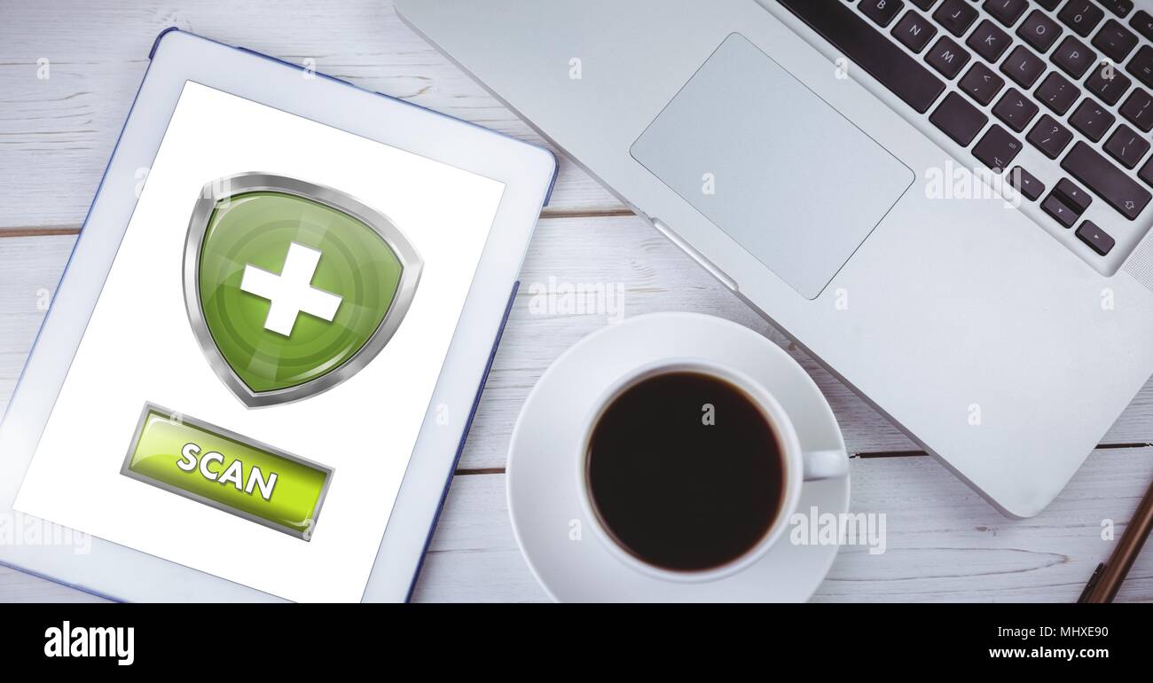 Security laptop shield hi-res stock photography and images - Alamy