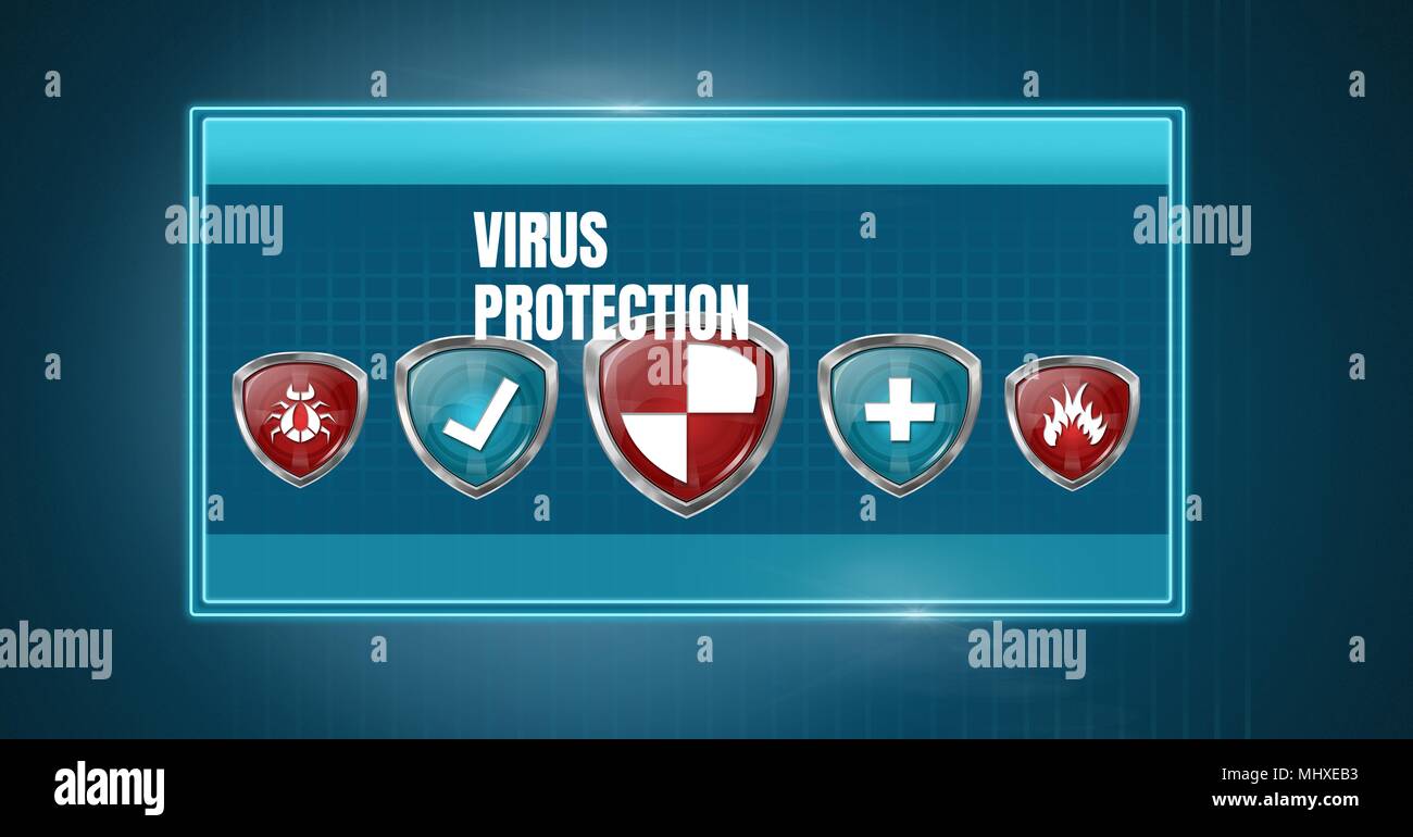 Antivirus security protection shield software Stock Photo - Alamy