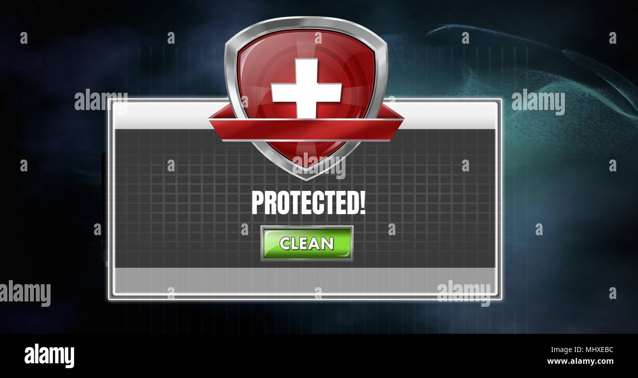 Health and Antivirus security protection shield software Stock Photo ...