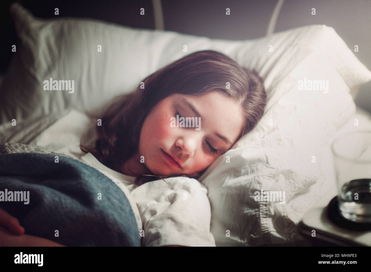 Female sleeping bed hi-res stock photography and images - Alamy
