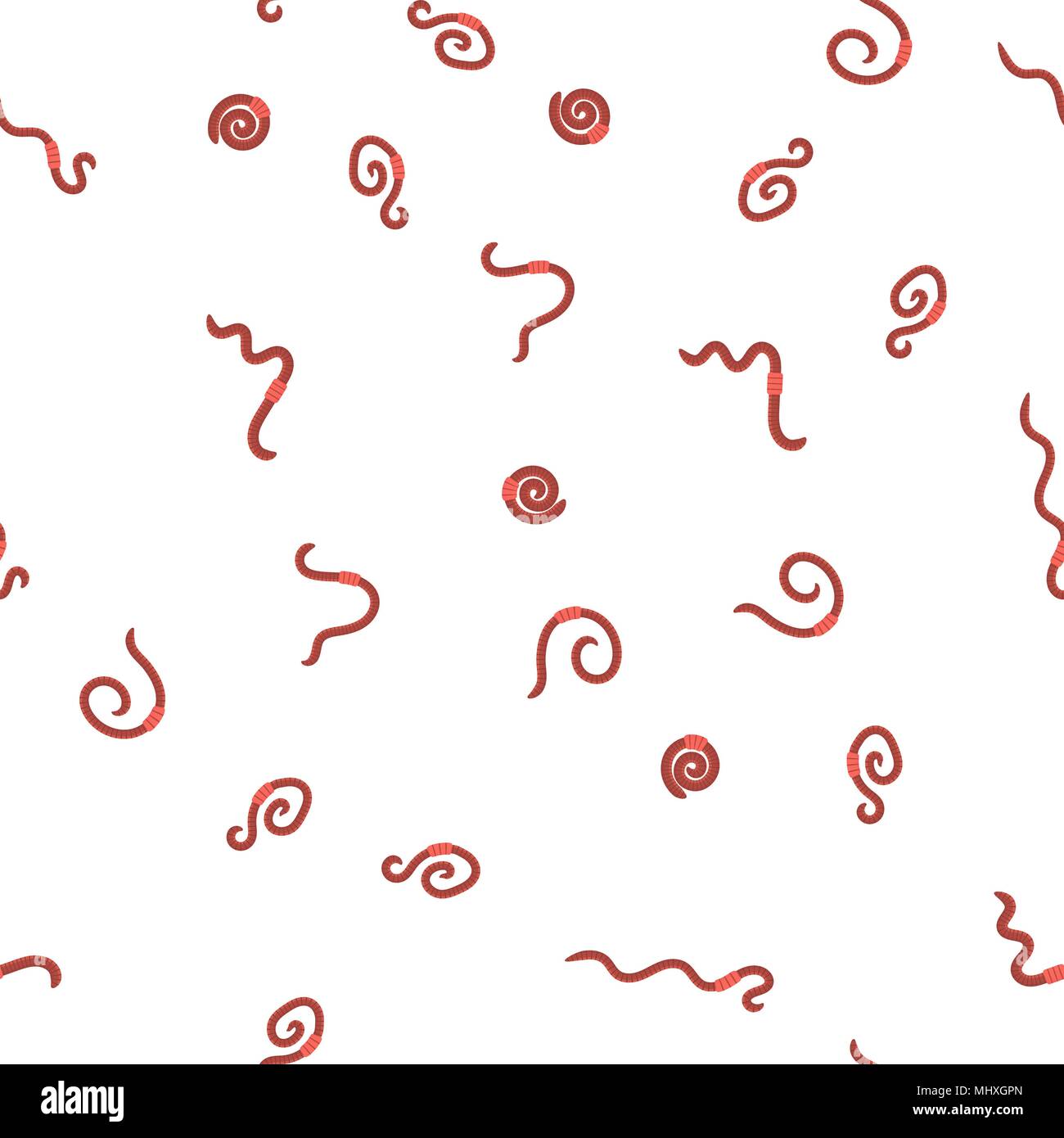 Animal Earth Red Worms for Fishing Seamless Pattern Stock Vector Image ...