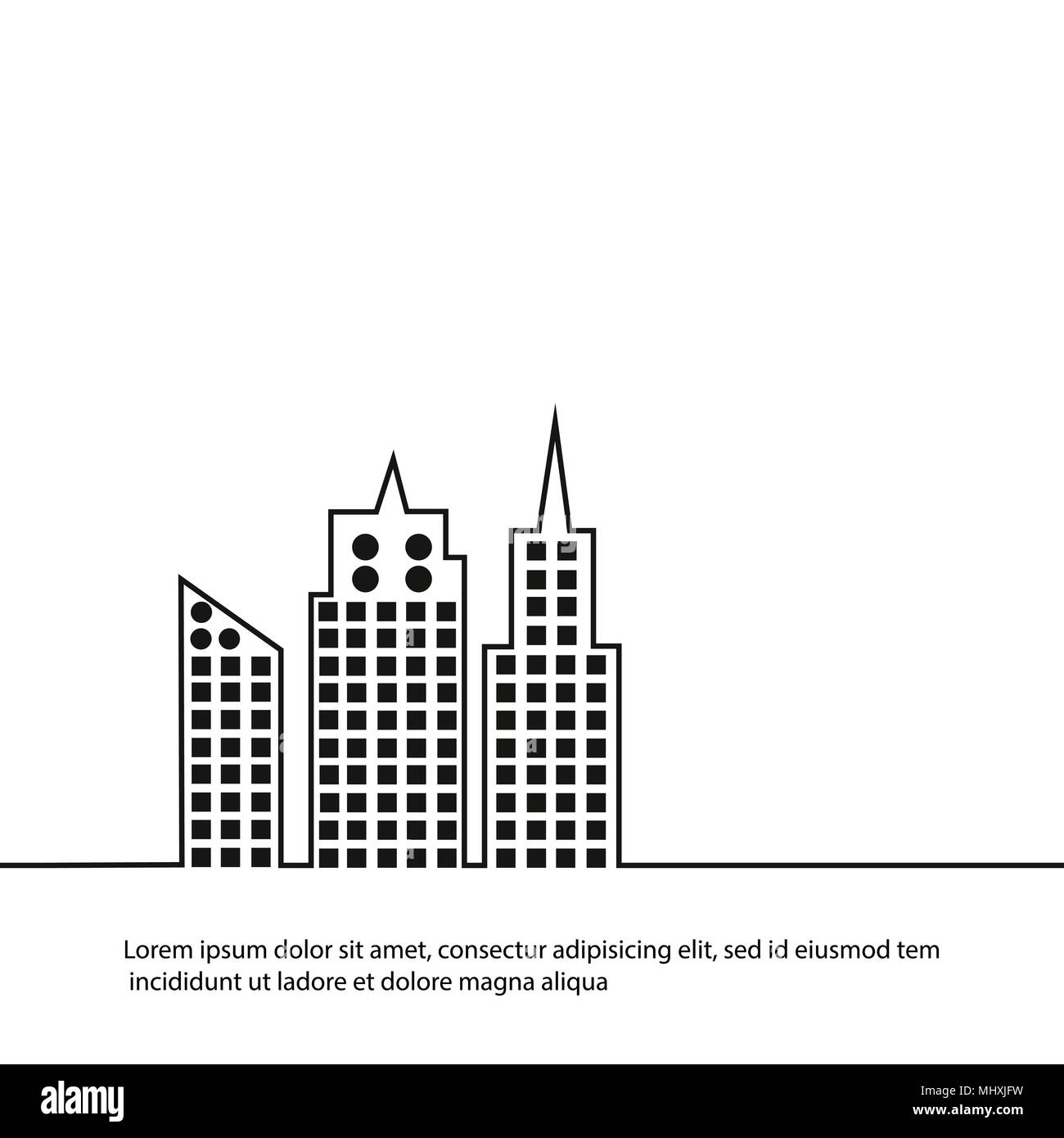 Simple City Skyline Drawing