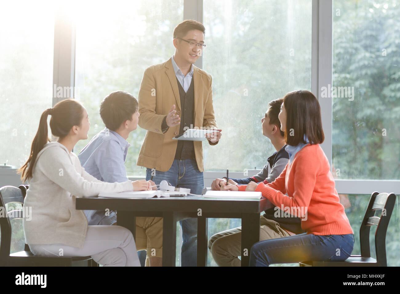 Teachers and students to talk Stock Photo - Alamy