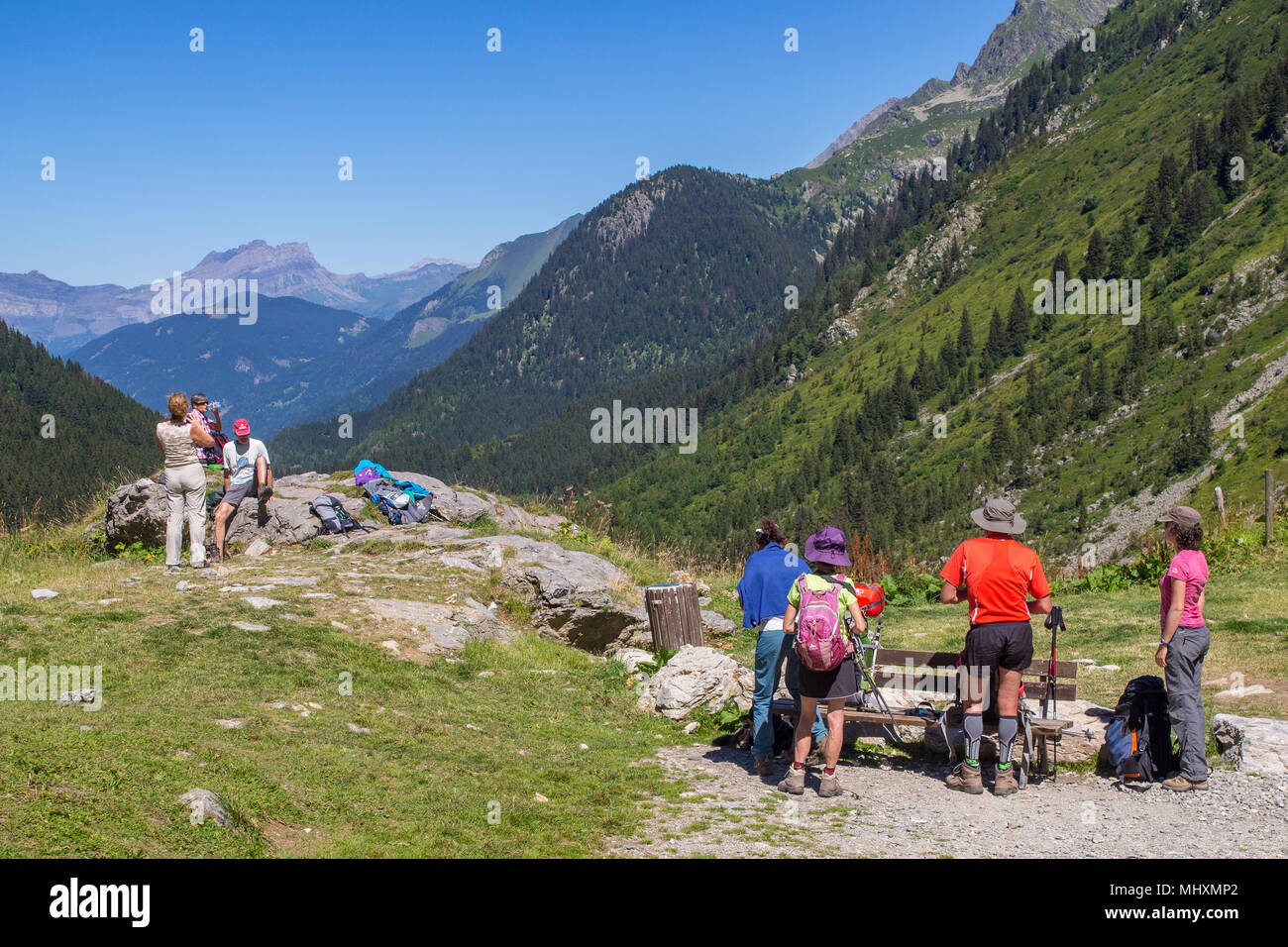 Hiking in Les Contamines on the Tour Du Mont Blanc in the Haute Savoie ...