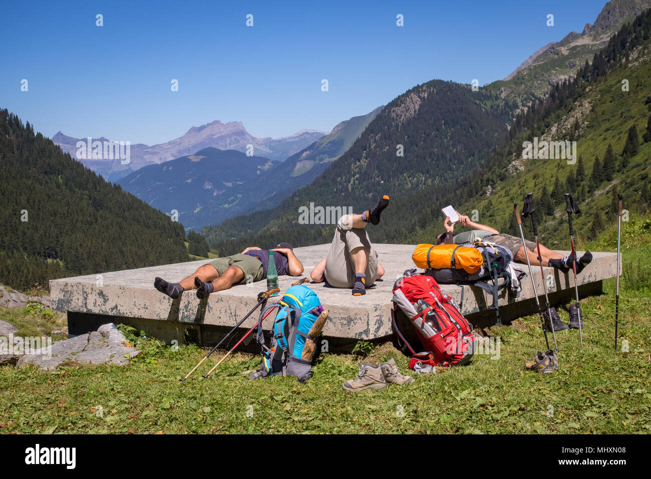 Hiking in Les Contamines on the Tour Du Mont Blanc in the Haute Savoie ...