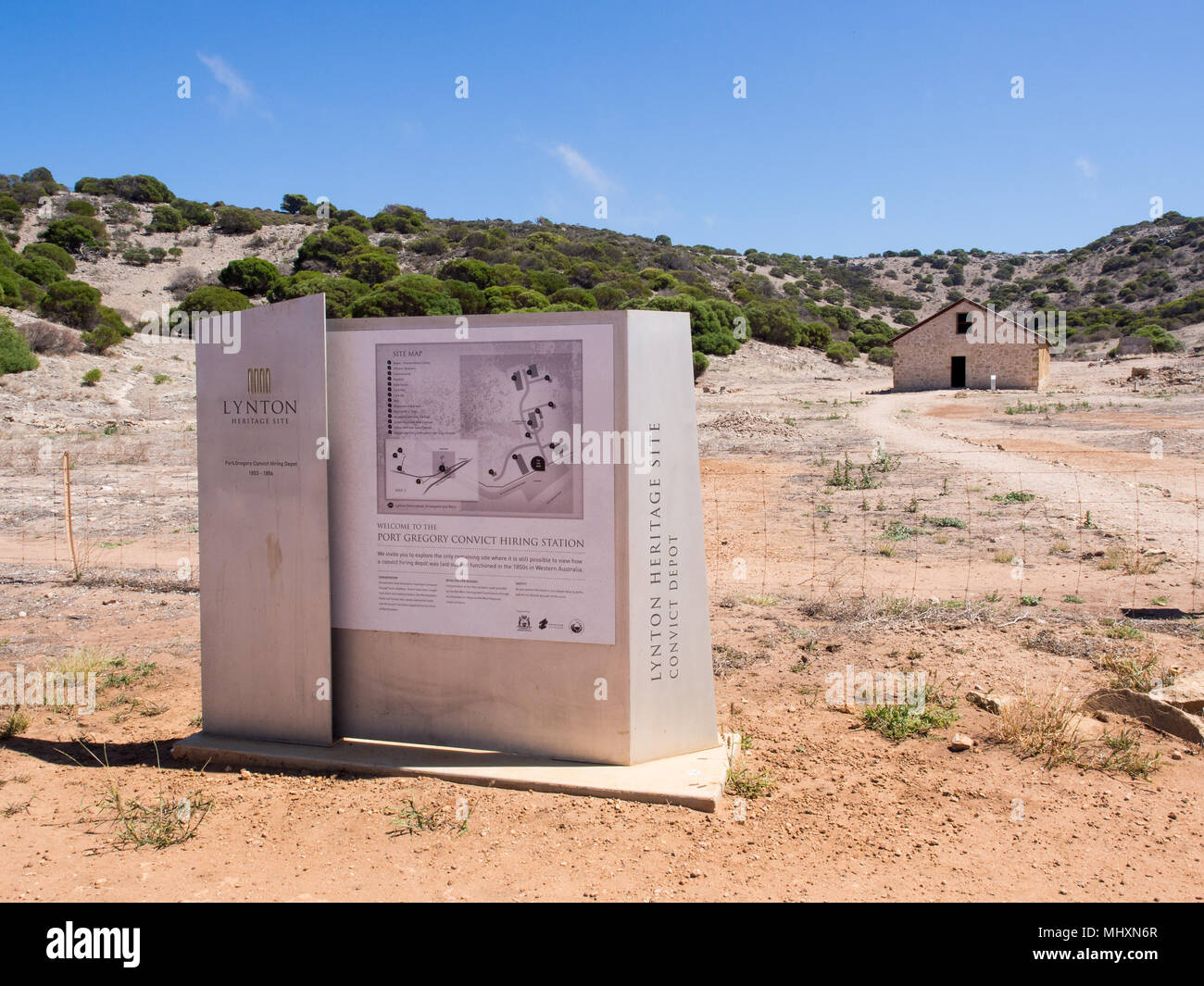 Entrance to Lynton Heritage Site, Port Gregory Convict Hiring Depot ...