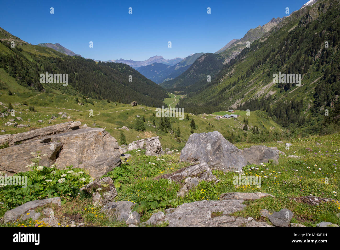 Hiking in Les Contamines on the Tour Du Mont Blanc in the Haute Savoie ...