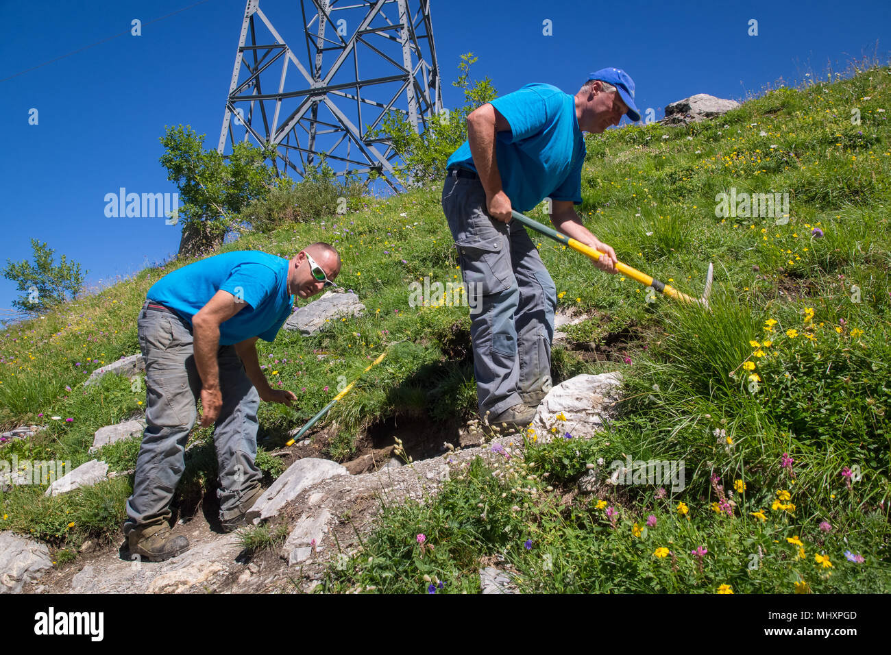 Hiking in Les Contamines on the Tour Du Mont Blanc in the Haute Savoie ...
