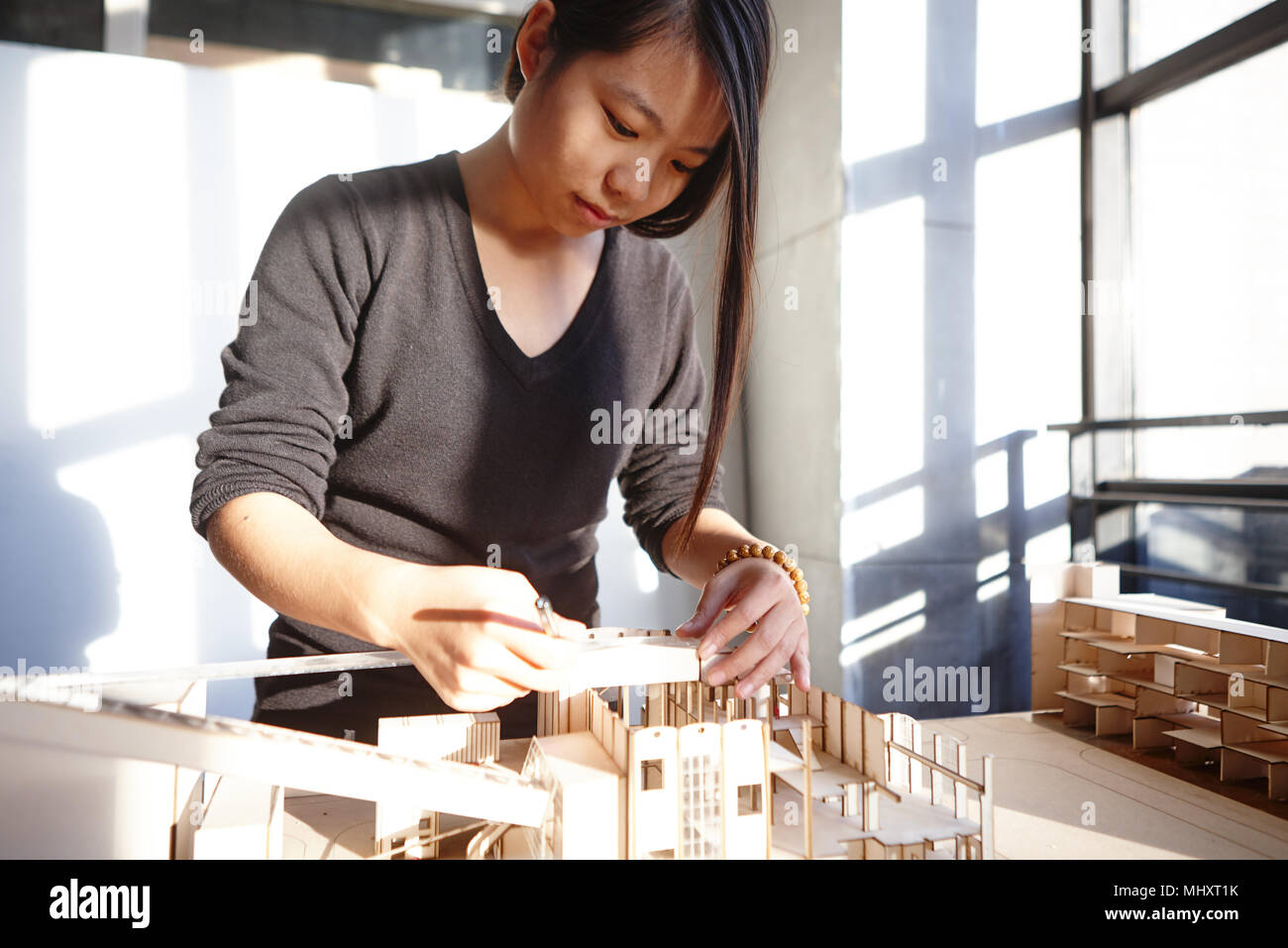 Trainee in a studio set up model Stock Photo - Alamy
