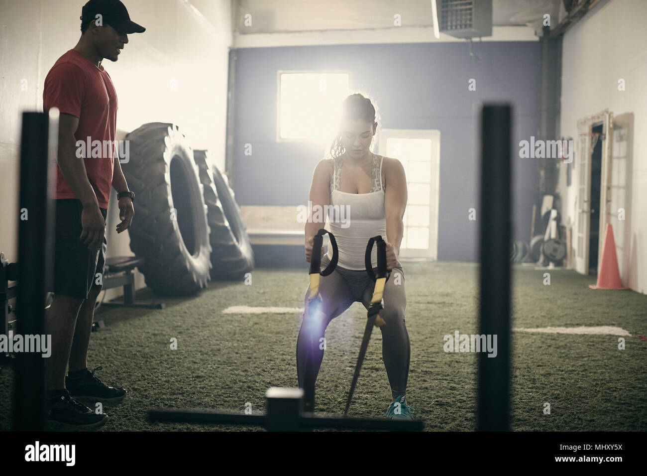 Woman in gym using hi-res stock photography and images - Alamy