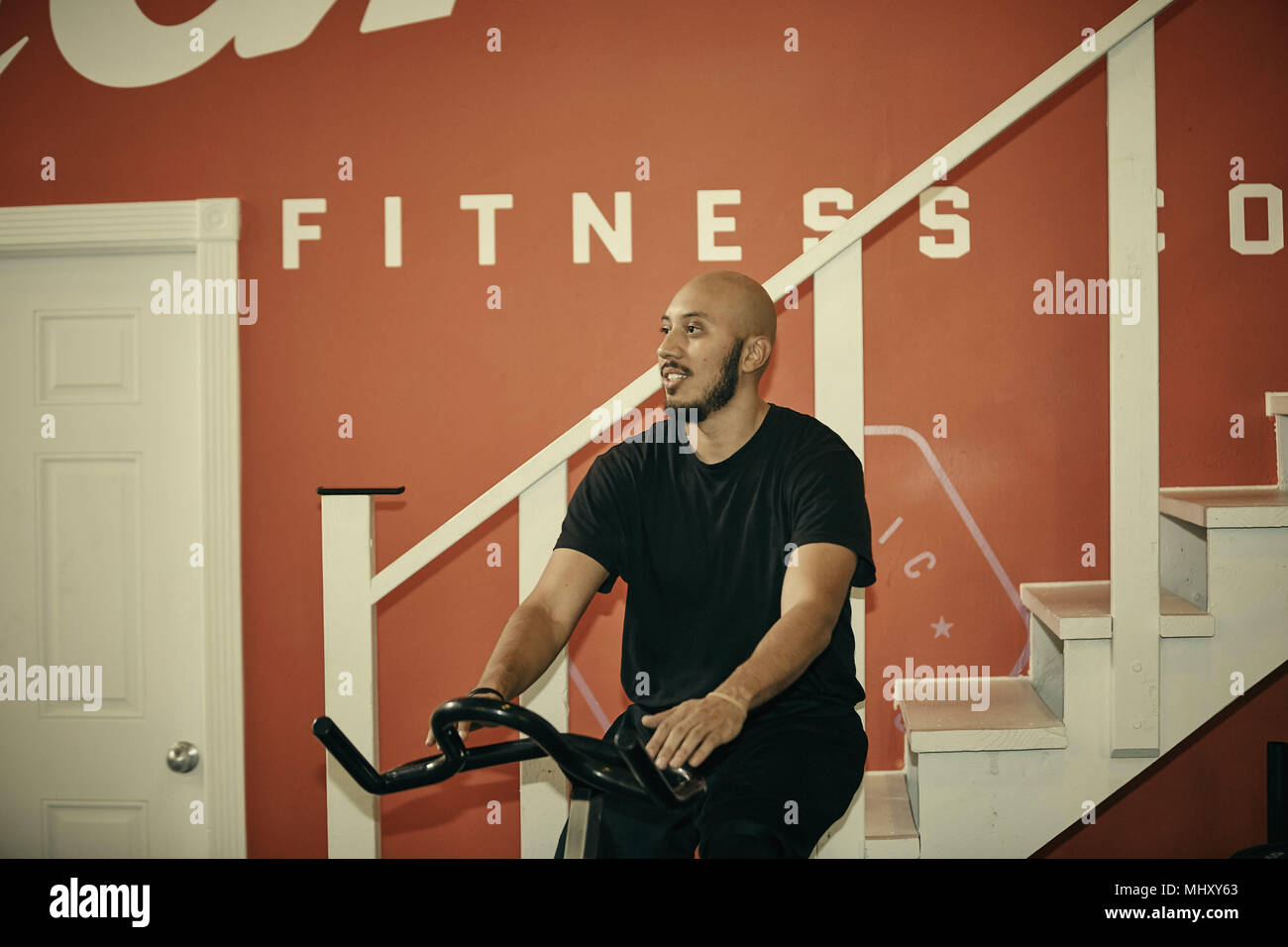 Gym bike man hi-res stock photography and images - Alamy