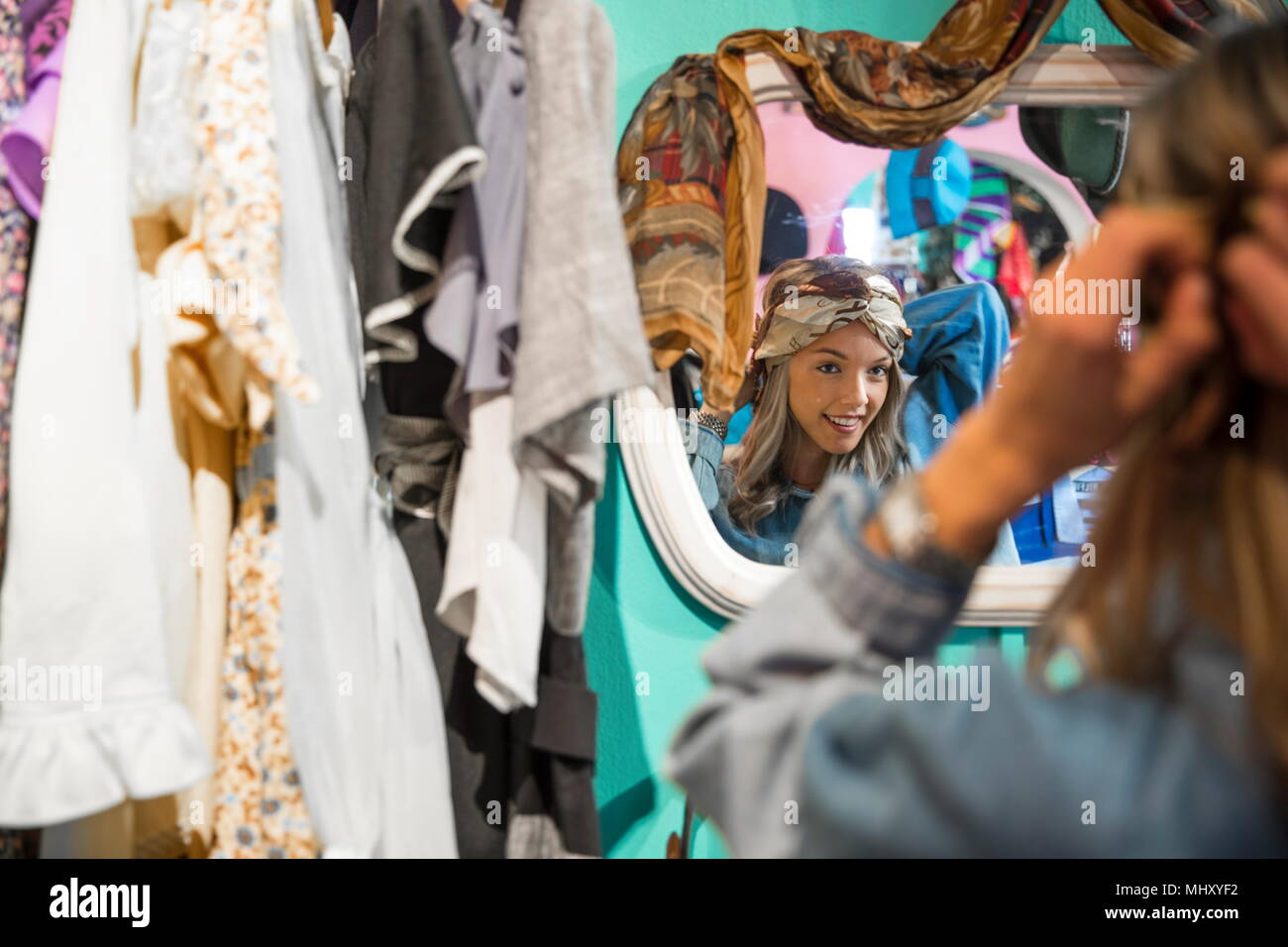 Old woman young woman mirror hi-res stock photography and images - Alamy
