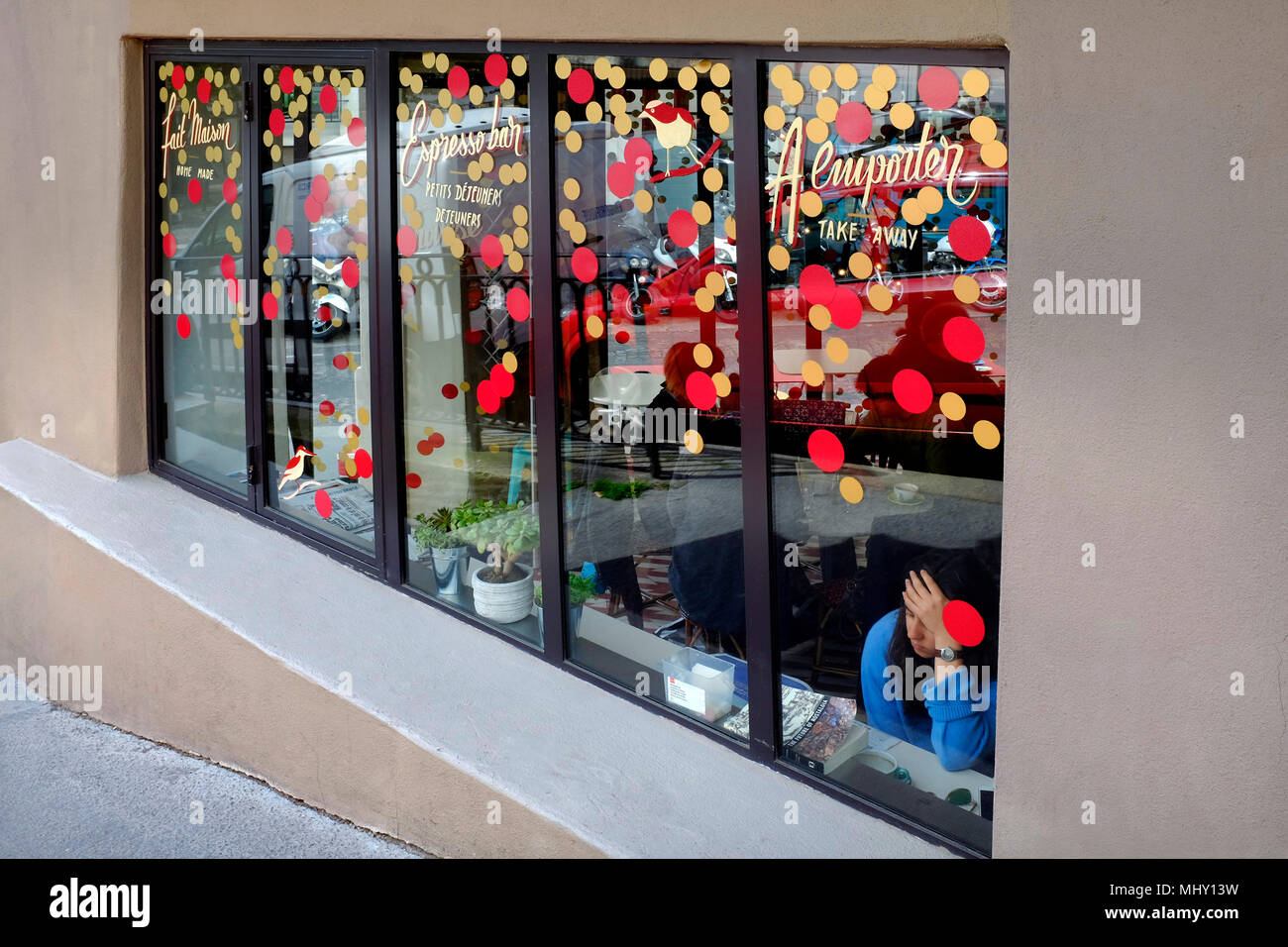 Shop window of a restaurant - Montmartre - Paris - France Stock Photo ...