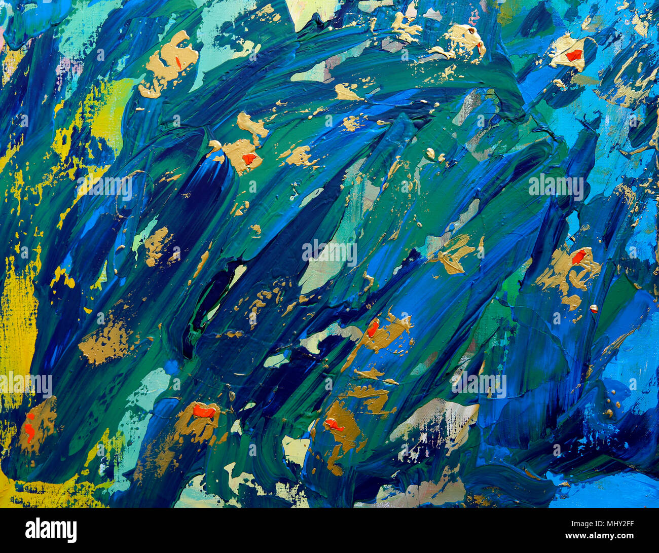 Abstract art painting with acrylic colors Stock Photo - Alamy
