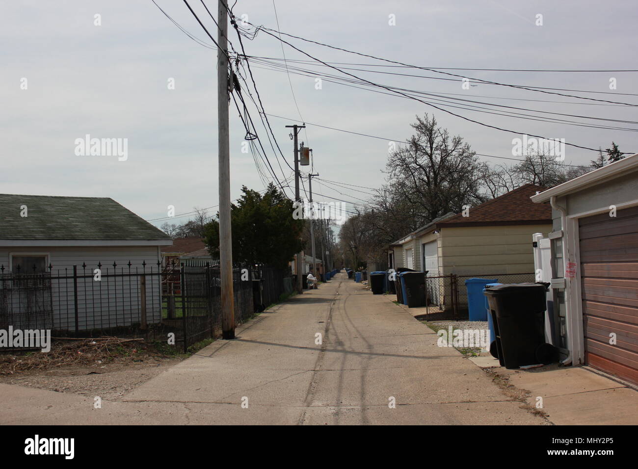 Streetscape of a residential alley Stock Photo - Alamy