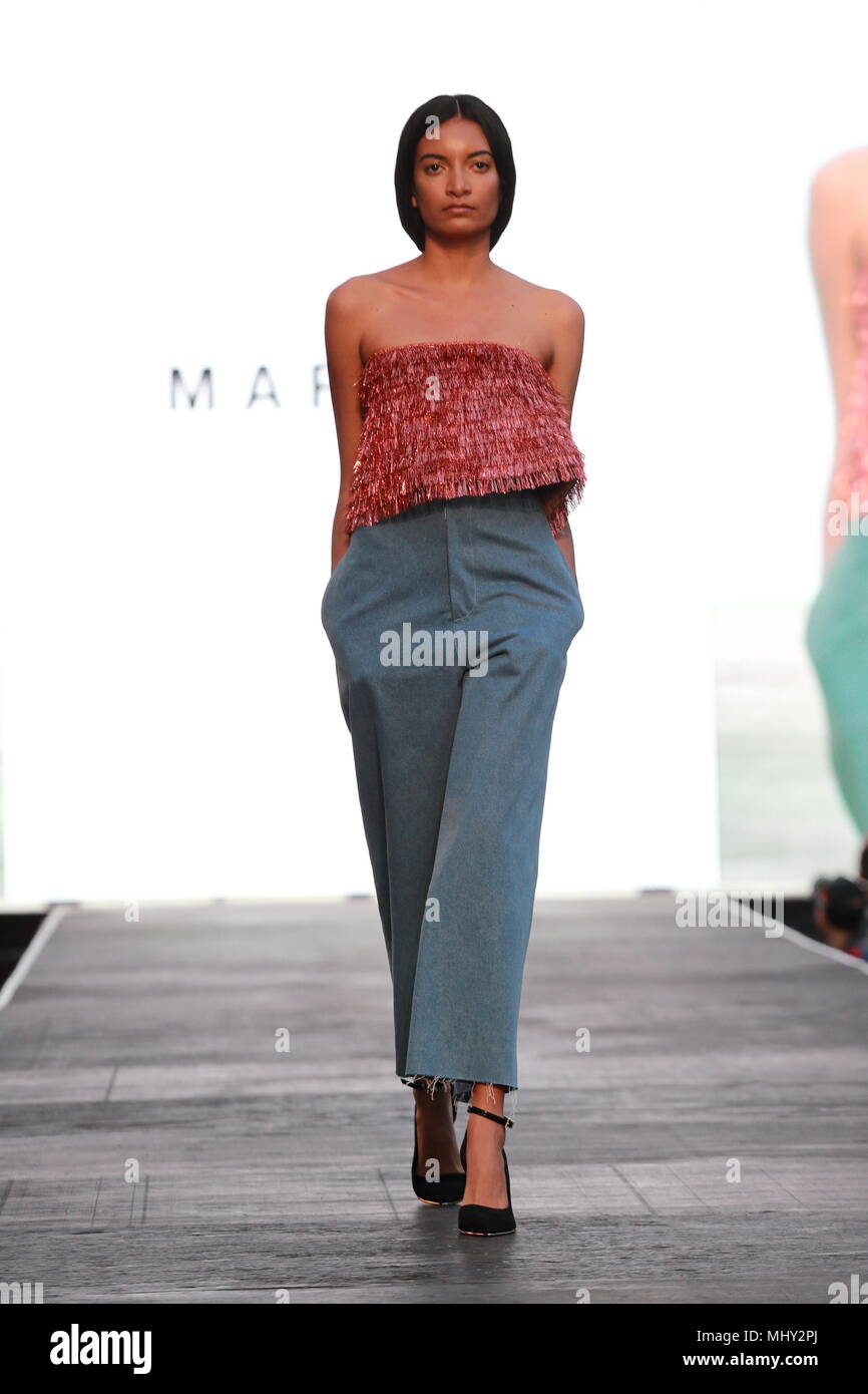 Montreal,Canada. A model walks on the runway at the Martel fashion show ...