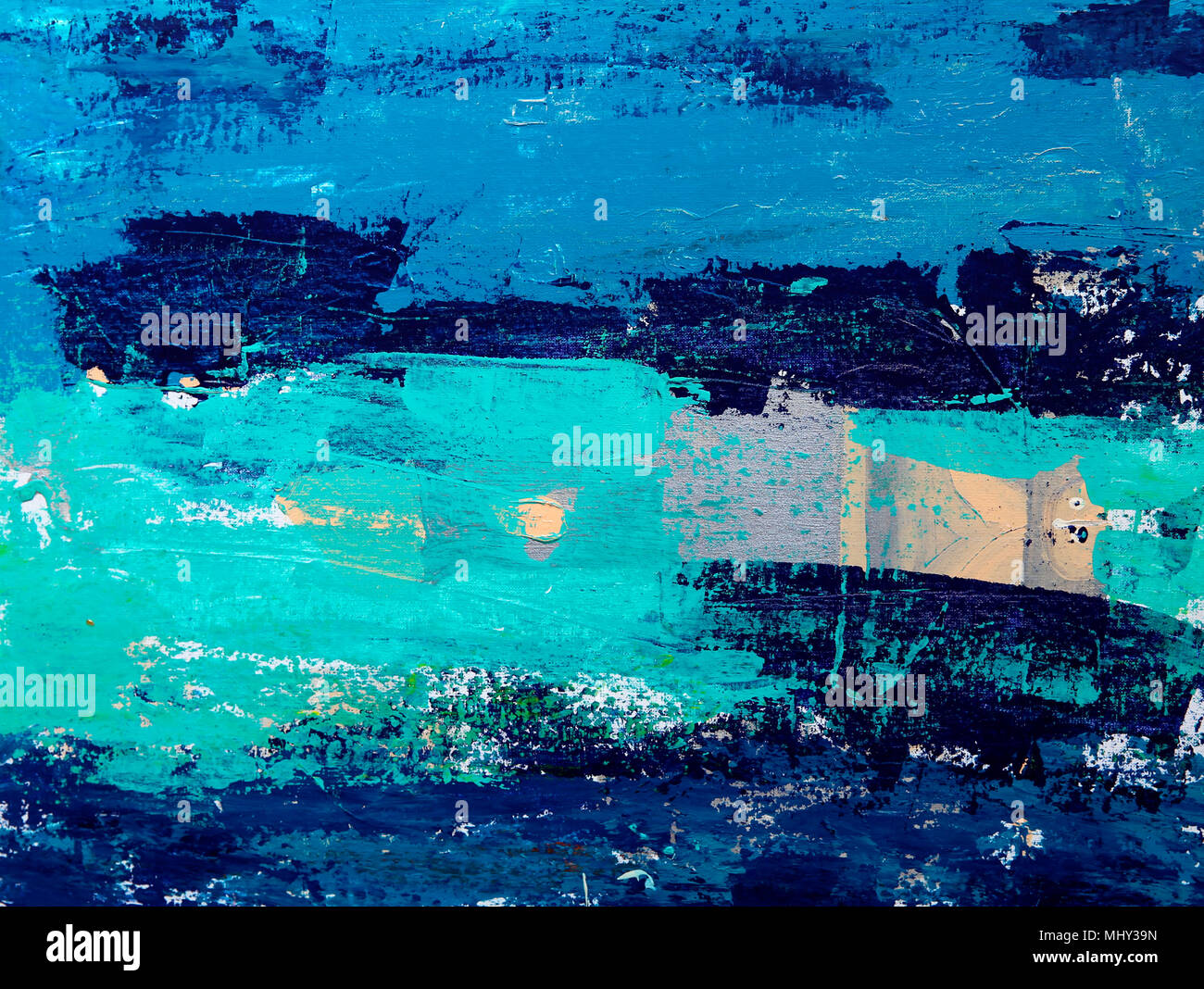 Abstract art painting with acrylic colors Stock Photo - Alamy