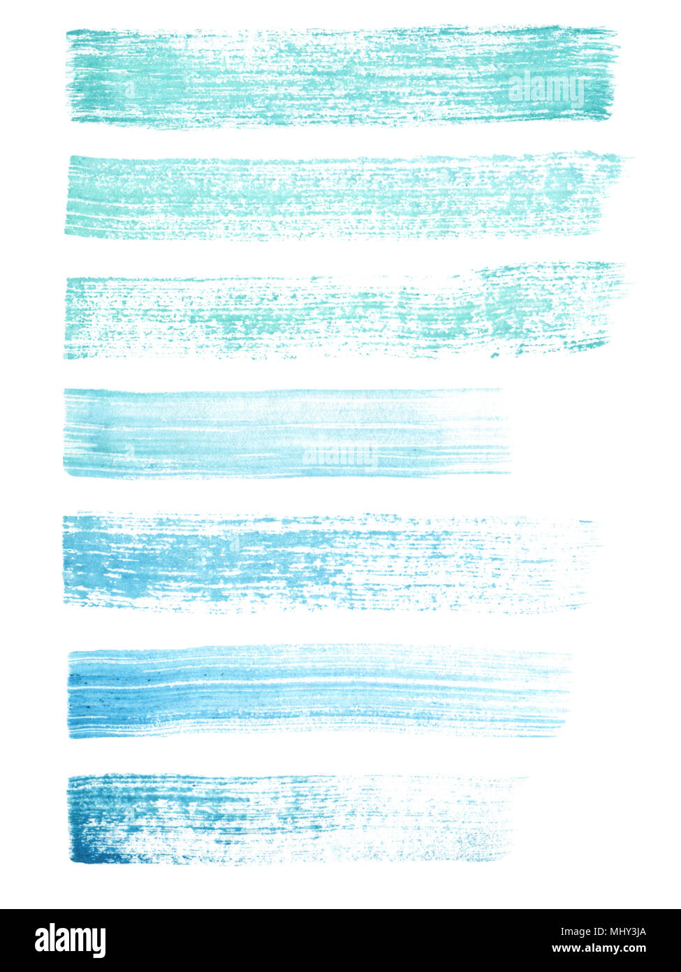 Set of watercolor blue hand painted grunge brush stroke textures for ...
