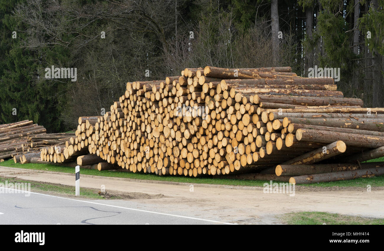 timber harvesting in the bavarian alpes,Germany Stock Photo - Alamy