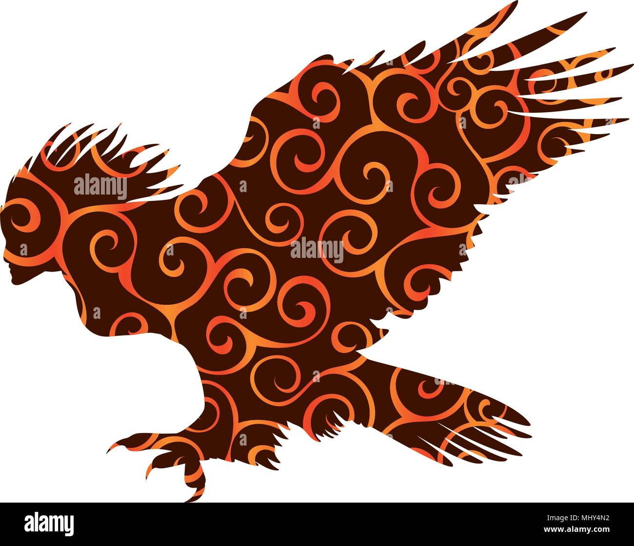 Harpy pattern silhouette ancient mythology fantasy Stock Vector Image ...