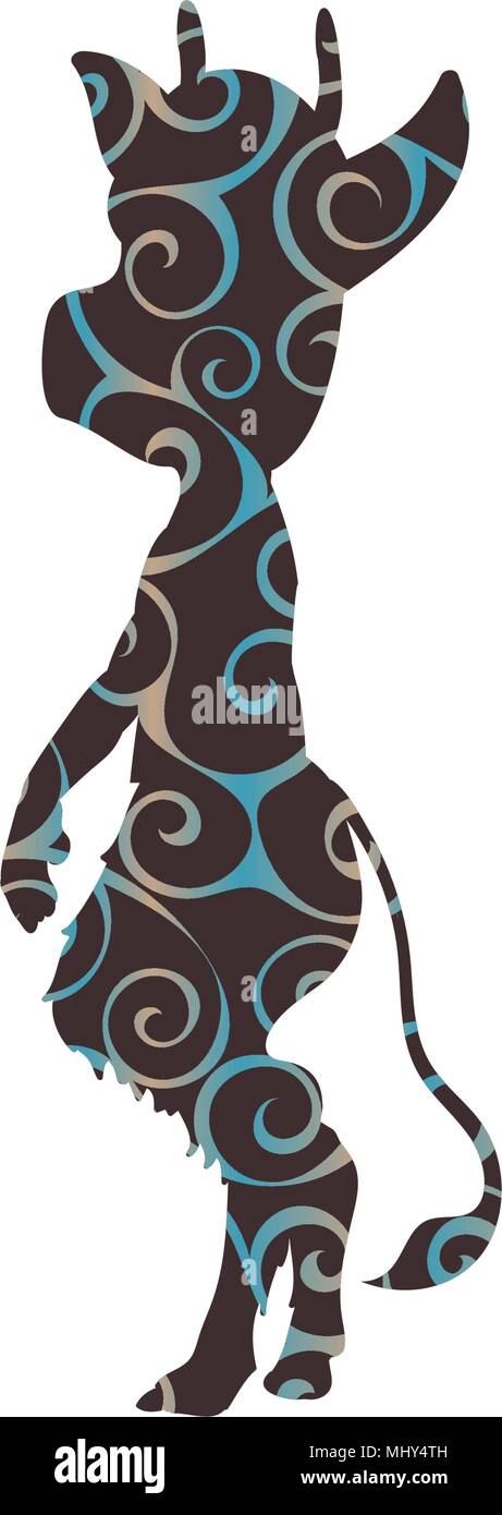 Imp pattern silhouette ancient mythology fantasy Stock Vector Image ...