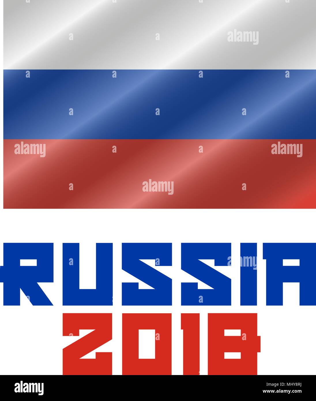 Russia 2018, Russian Flag Waved - Soccer World Cup 2018. Vector ...