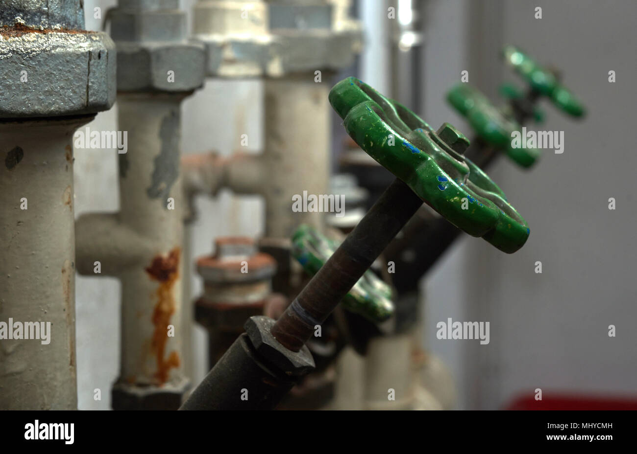 Pipes from a central heating Stock Photo - Alamy