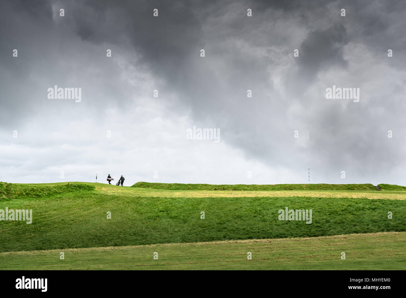 The Axe Cliff Golf Club course at the seaside town of Seaton, Devon ...