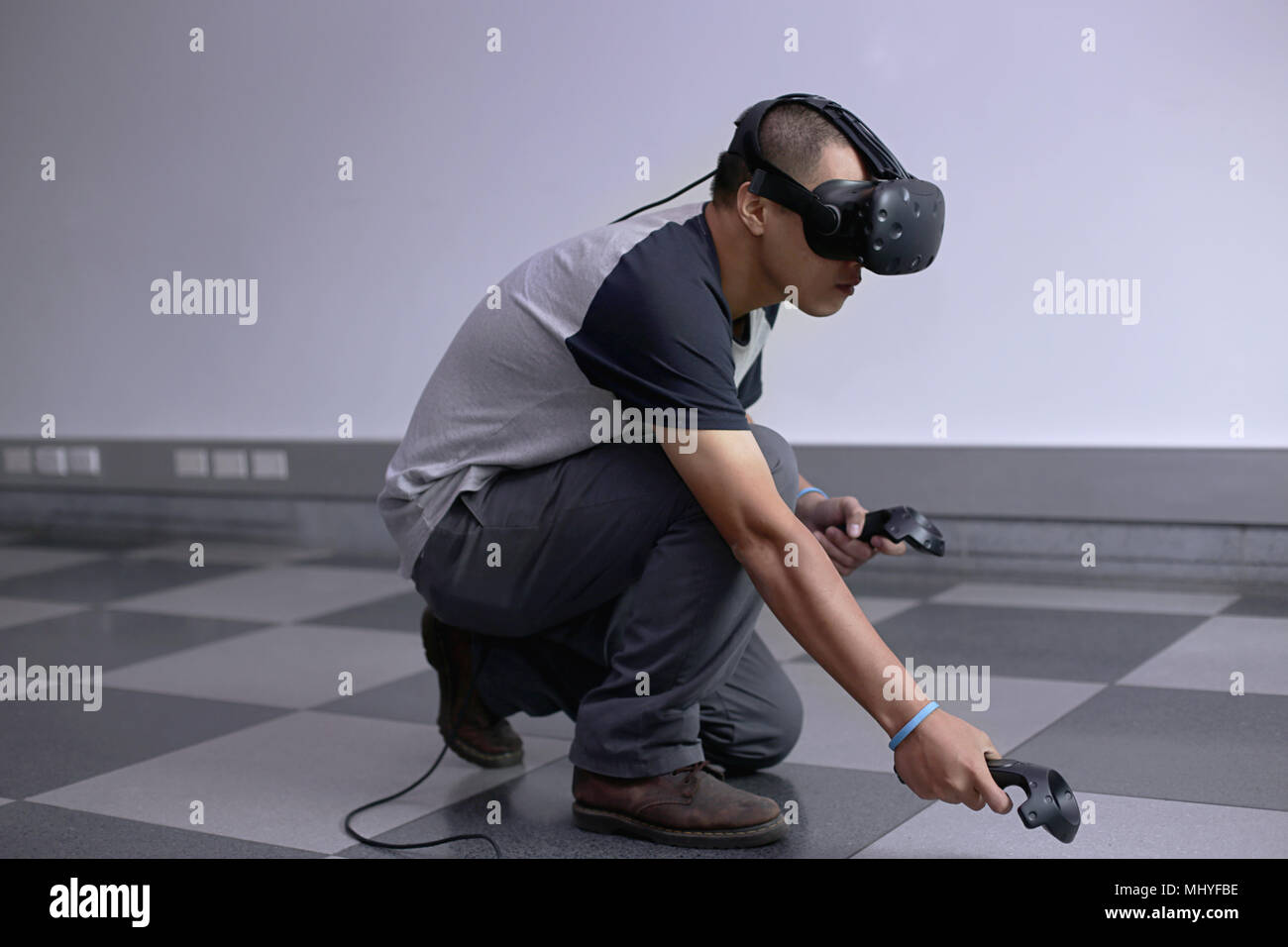 Playing magic | Virtual reality with hololens in the lab Stock Photo ...