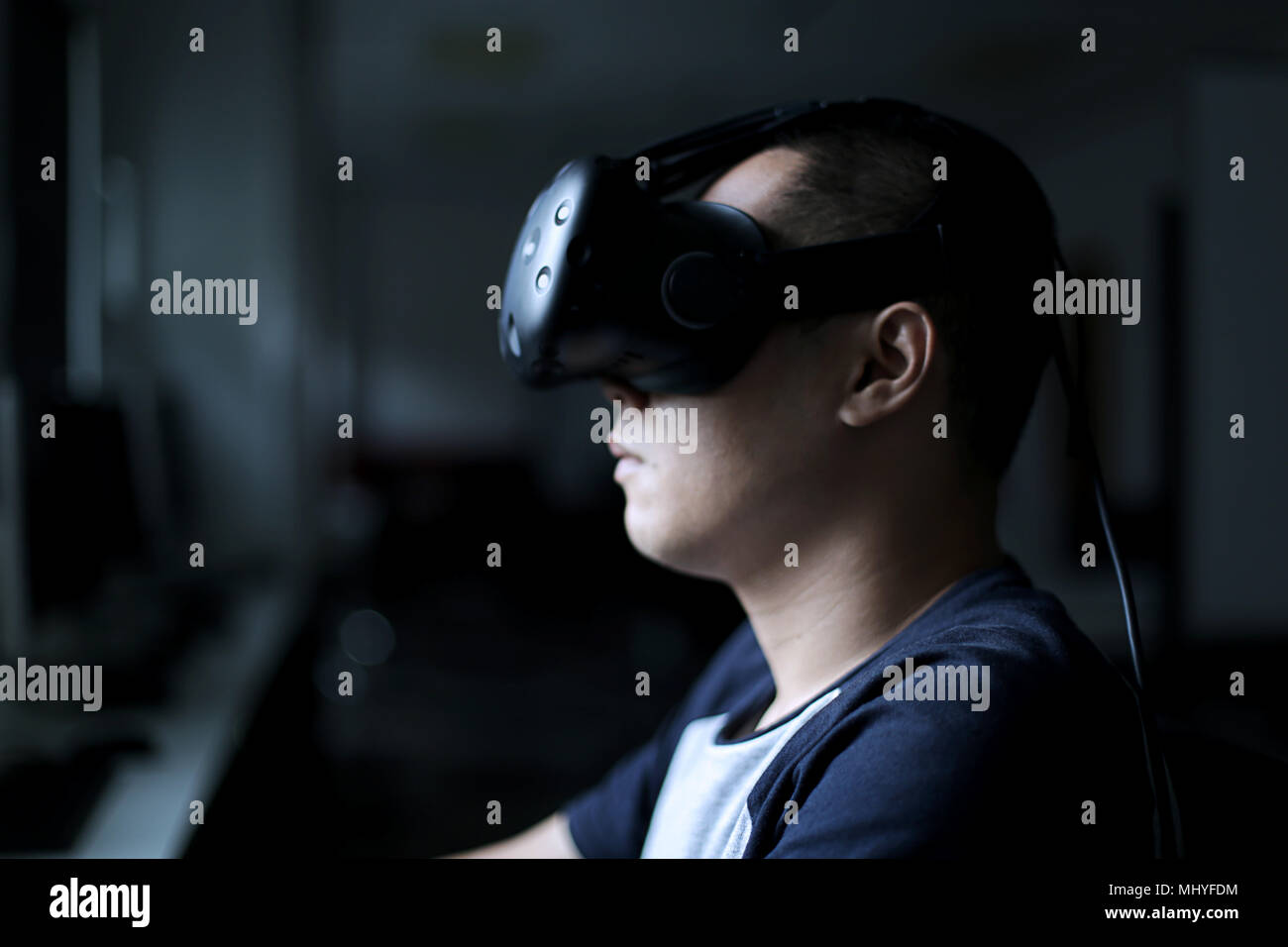 Playing magic | Virtual reality with hololens in the lab Stock Photo ...