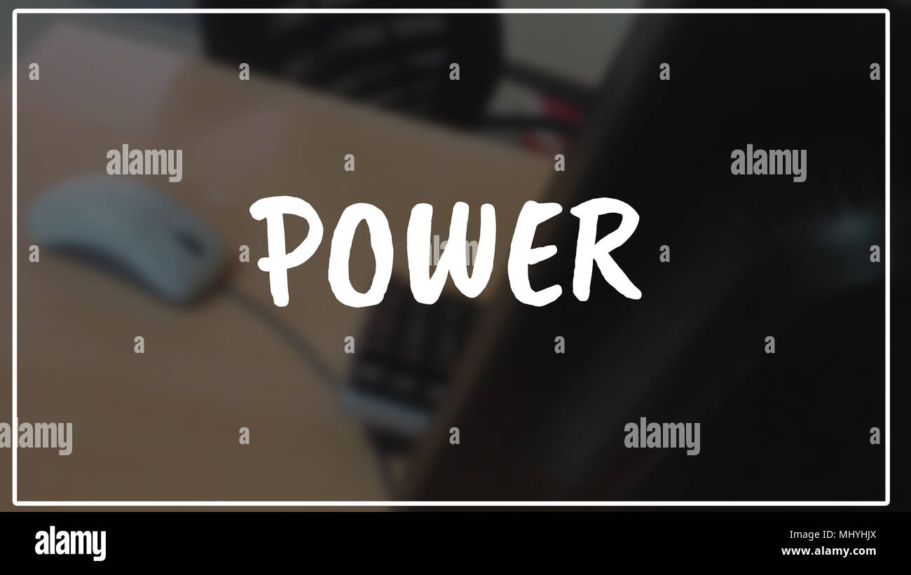 Power word with business blurring background Stock Photo - Alamy