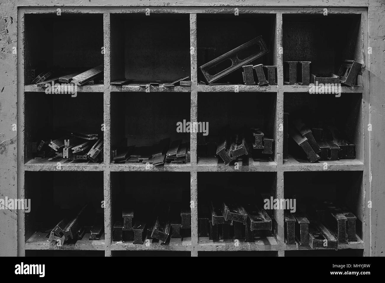 Dye punching paper machine parts in vintage iron Stock Photo - Alamy