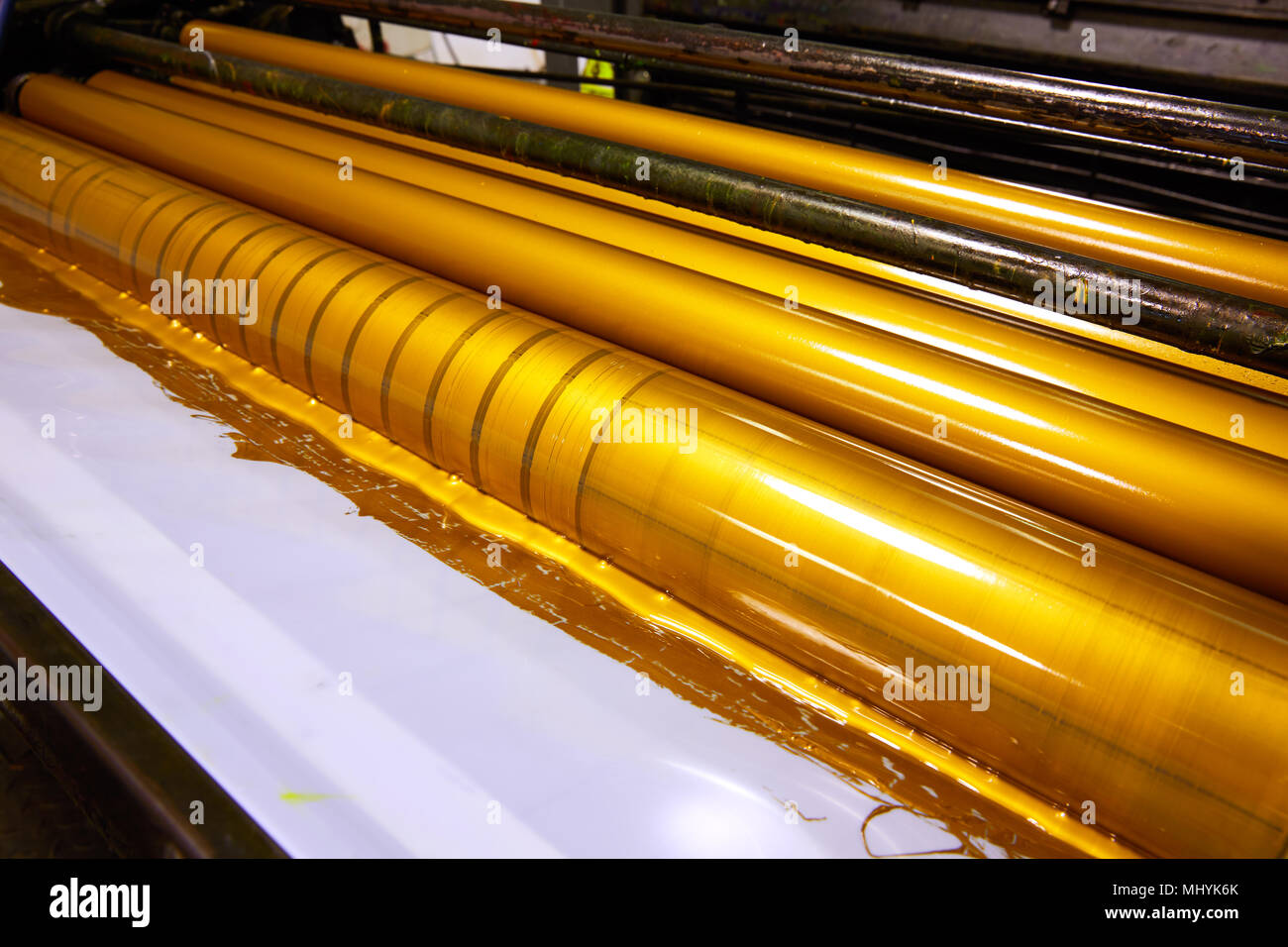 Printer ink machine rotary printing factory golden printer rollers ...