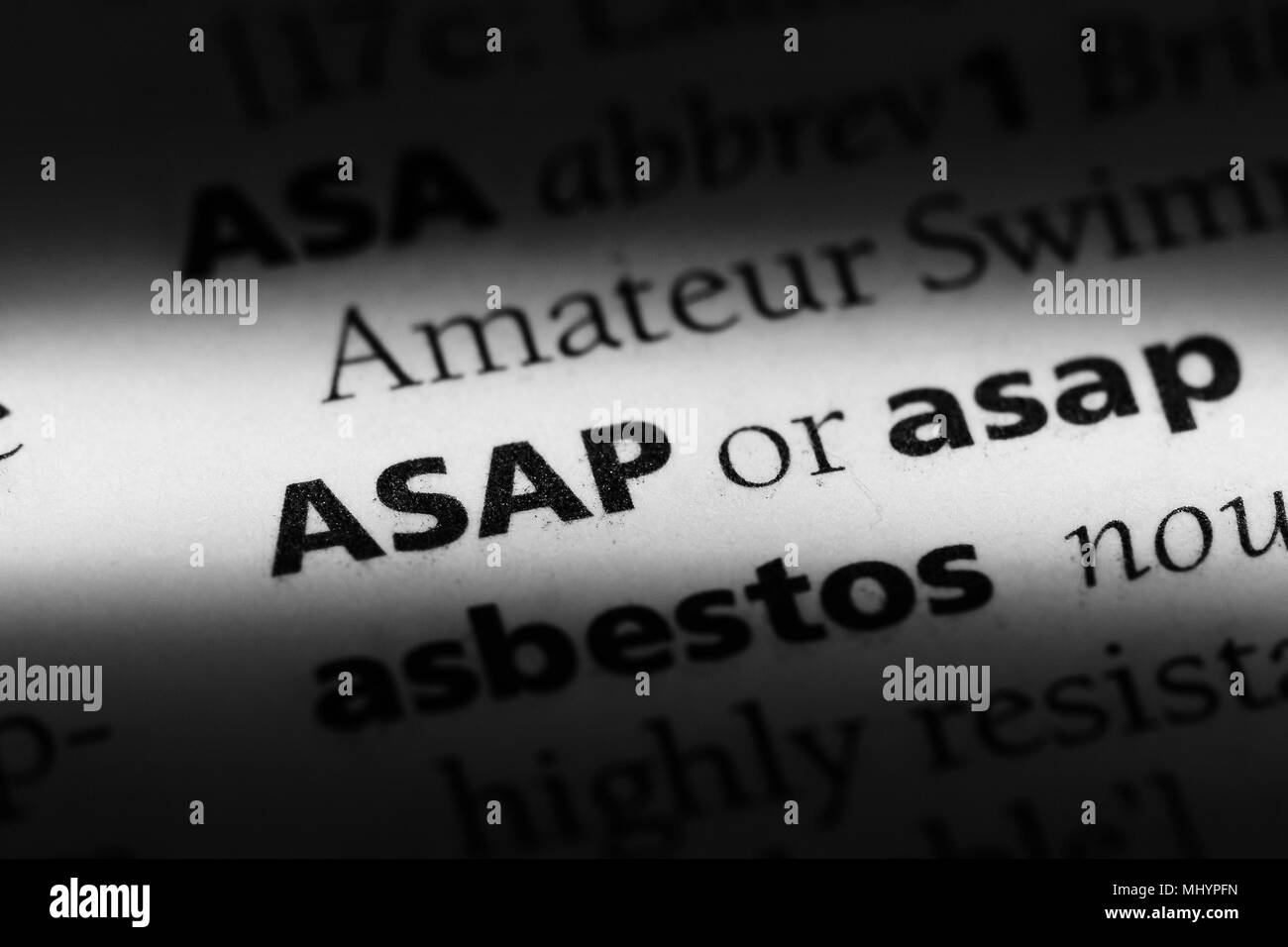 a.s.a.p. word in a dictionary. a.s.a.p. concept Stock Photo - Alamy