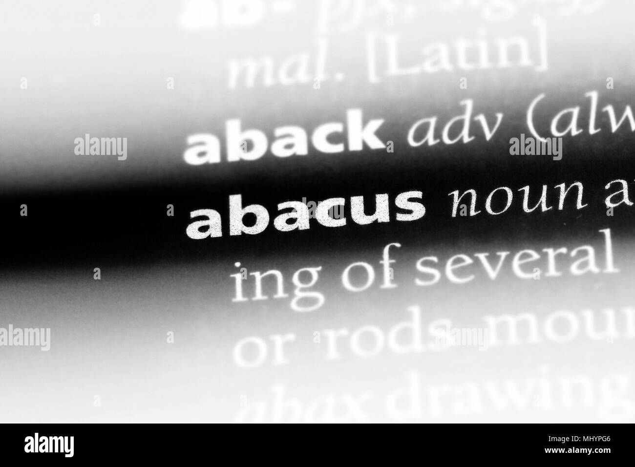 abacus word in a dictionary. abacus concept Stock Photo - Alamy