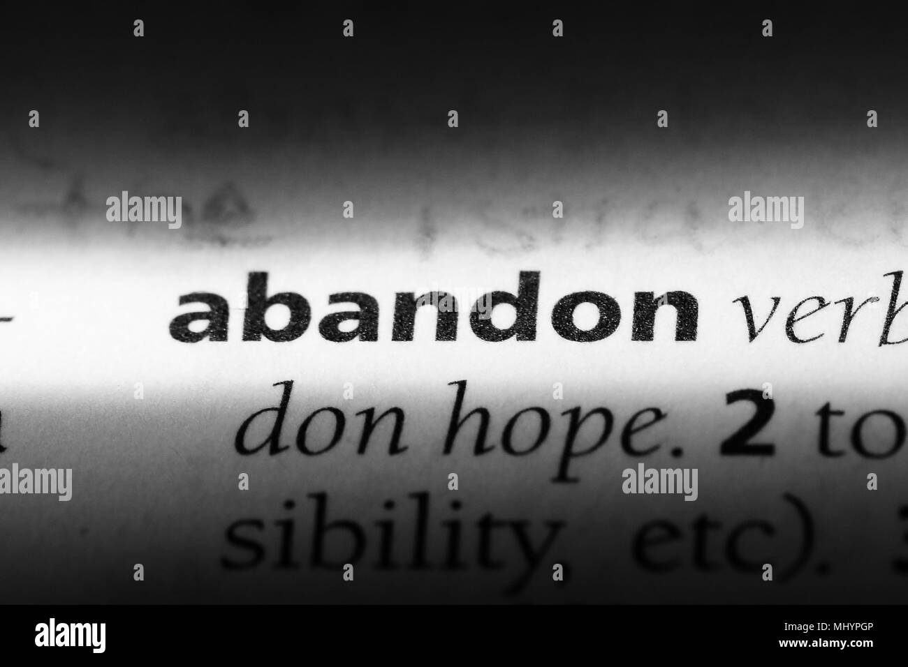 Abandon writing Black and White Stock Photos & Images - Alamy