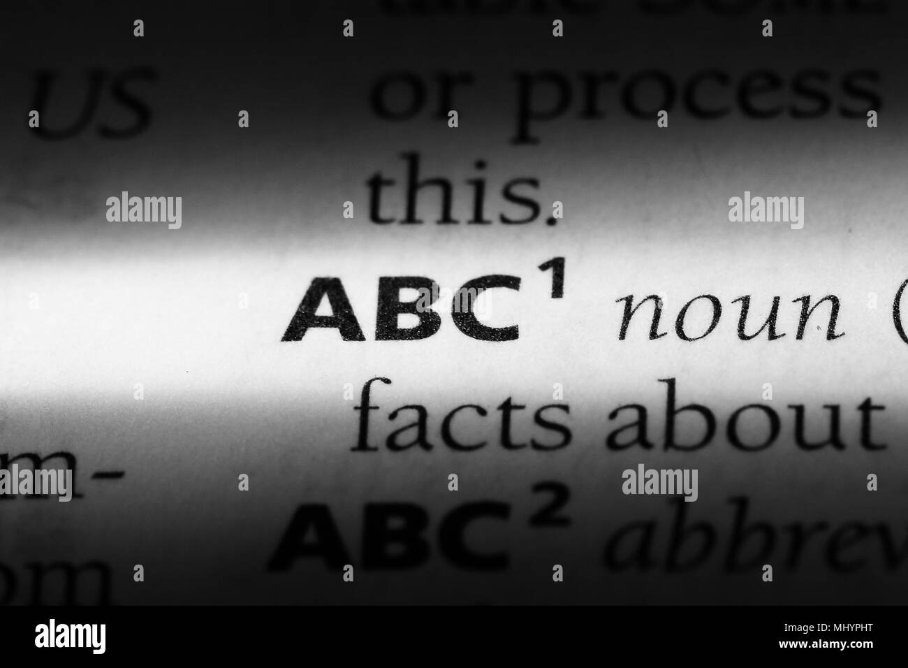 abc word in a dictionary. abc concept Stock Photo - Alamy