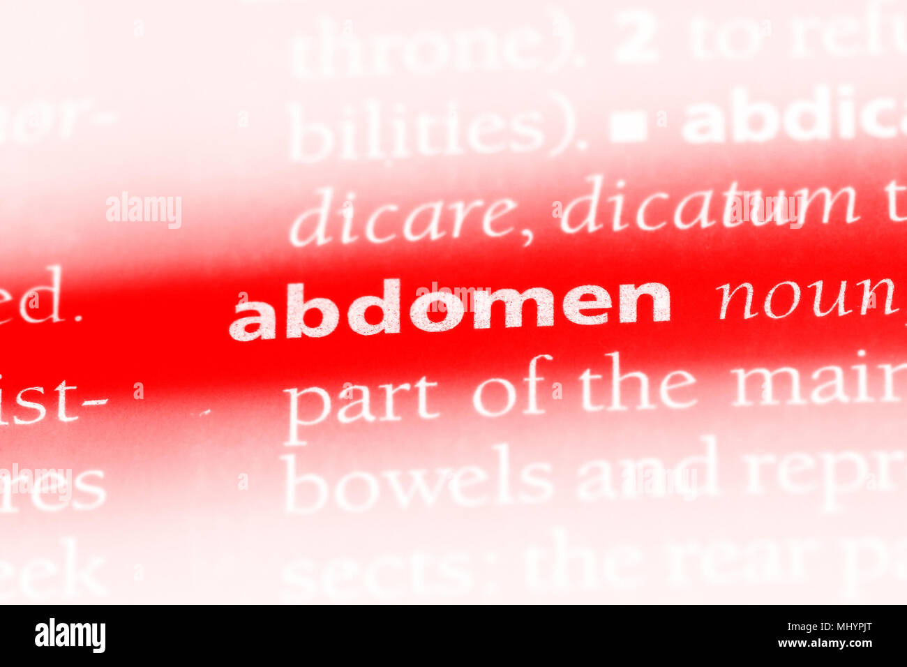 abdomen word in a dictionary. abdomen concept Stock Photo - Alamy