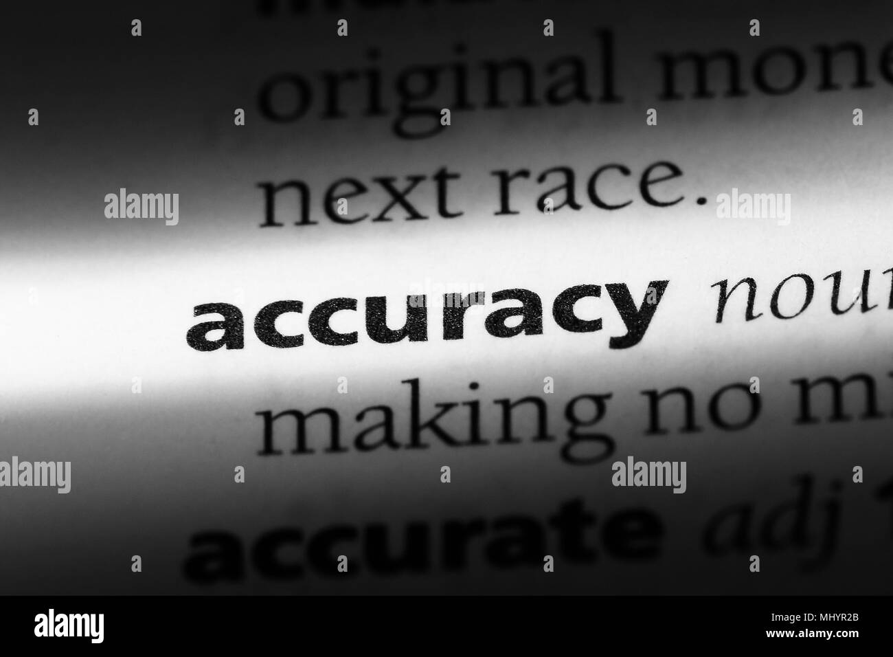 accuracy word in a dictionary. accuracy concept Stock Photo - Alamy