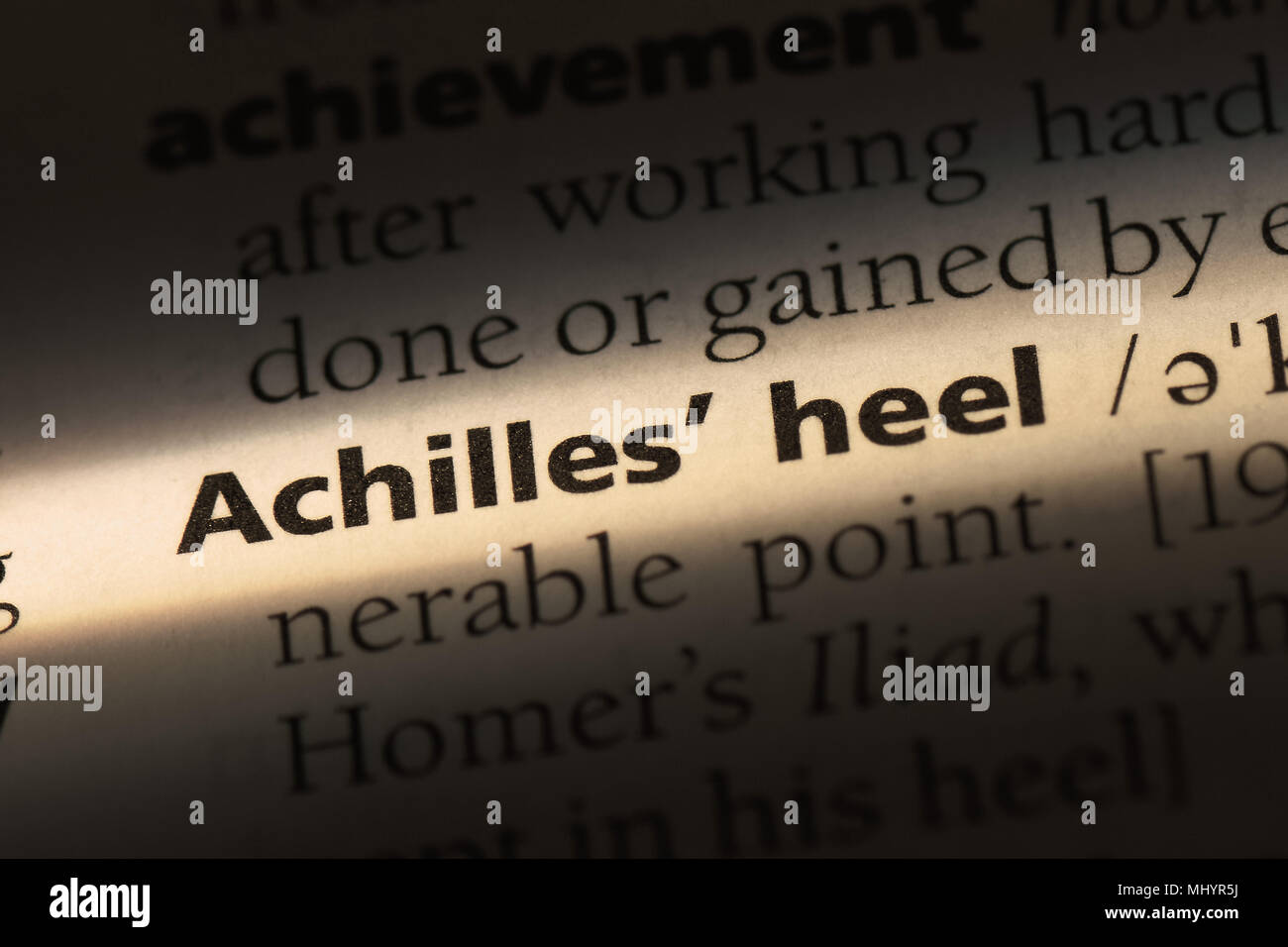 Achilles hell word in a dictionary. Achilles hell concept Stock Photo - Alamy