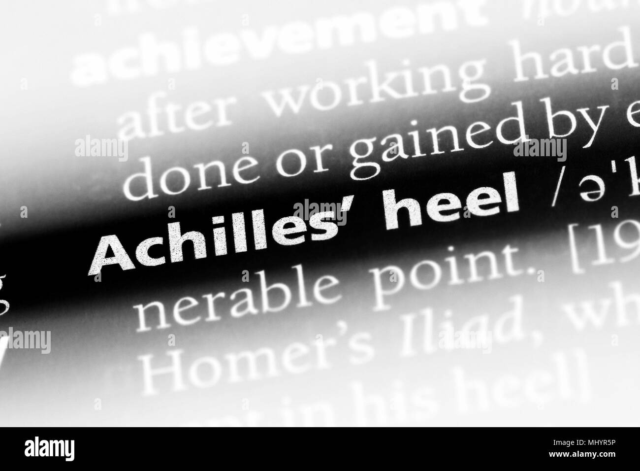 Achilles hell word in a dictionary. Achilles hell concept Stock Photo ...