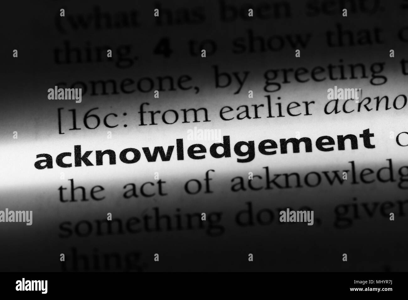 Acknowledgement hi-res stock photography and images - Alamy