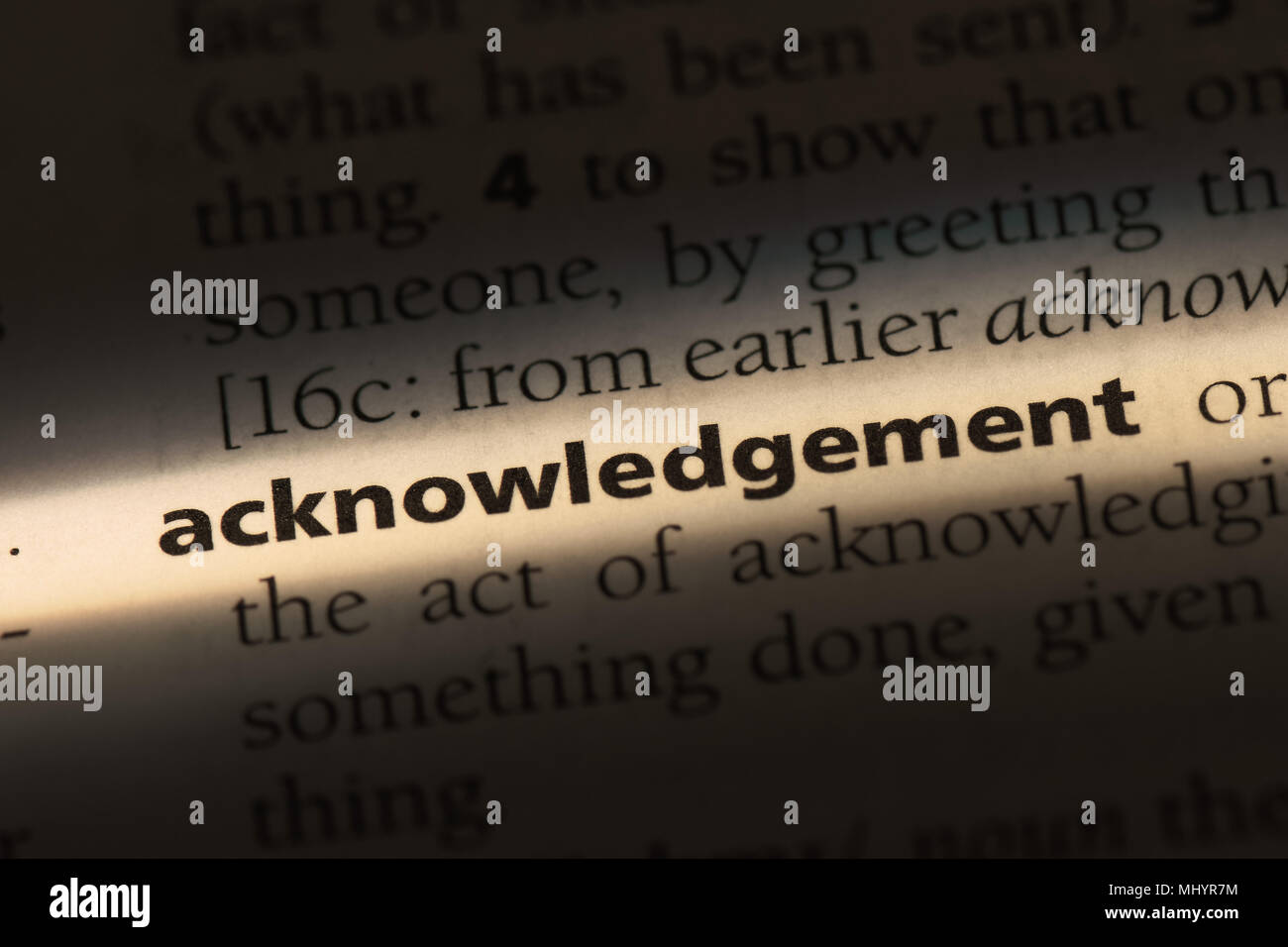 Acknowledgement hi-res stock photography and images - Alamy