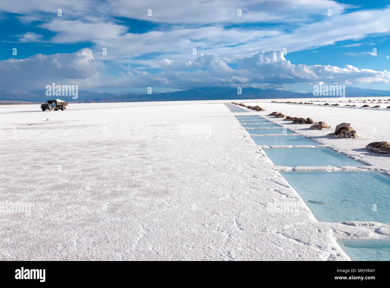 Salt Extraction Pools in Salinas Grandes, Argentina Stock Photo - Alamy