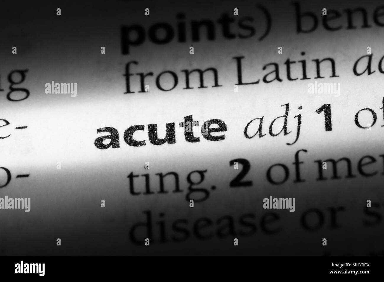acute word in a dictionary. acute concept Stock Photo - Alamy