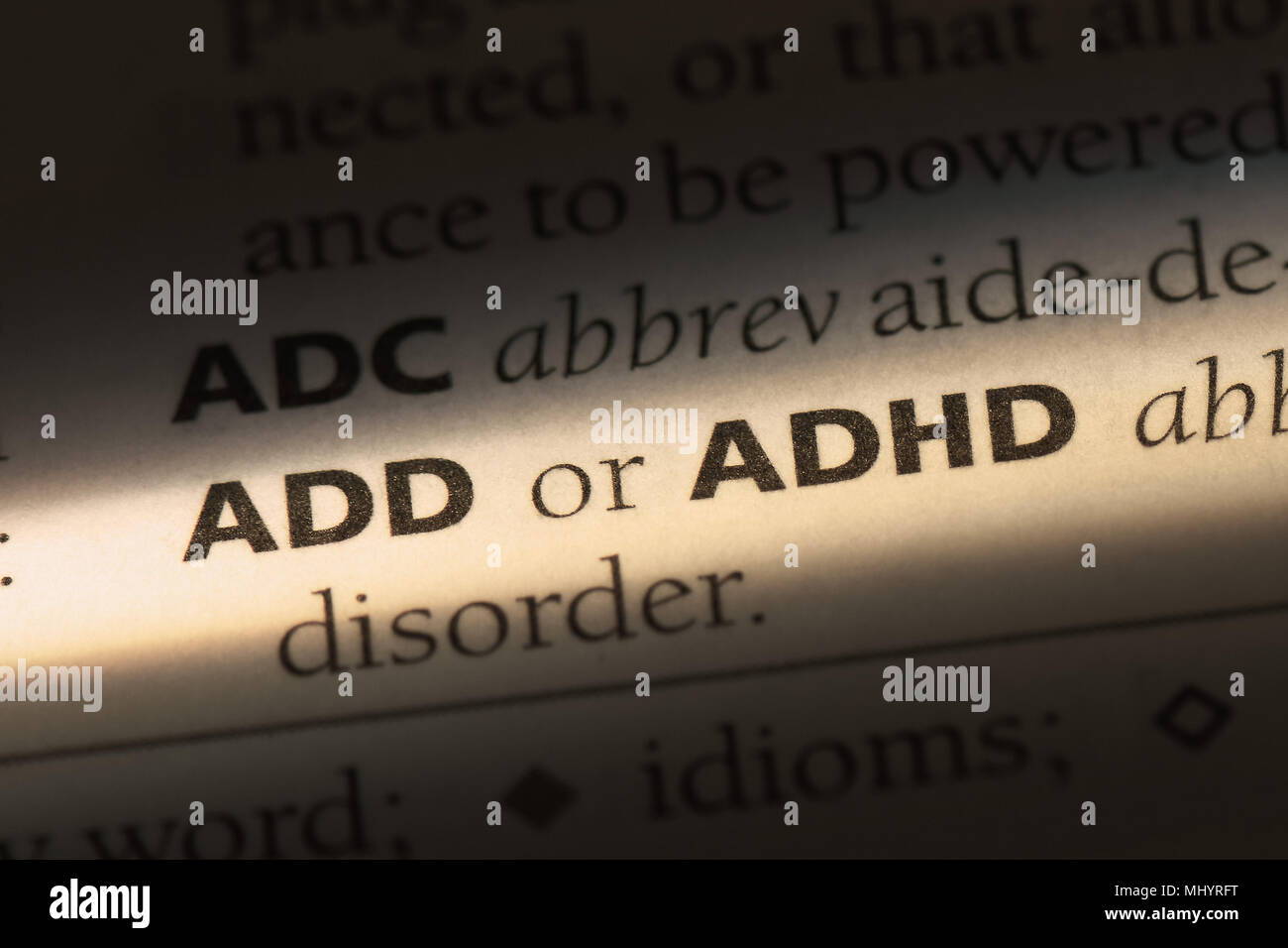 ADD word in a dictionary. ADD concept Stock Photo - Alamy