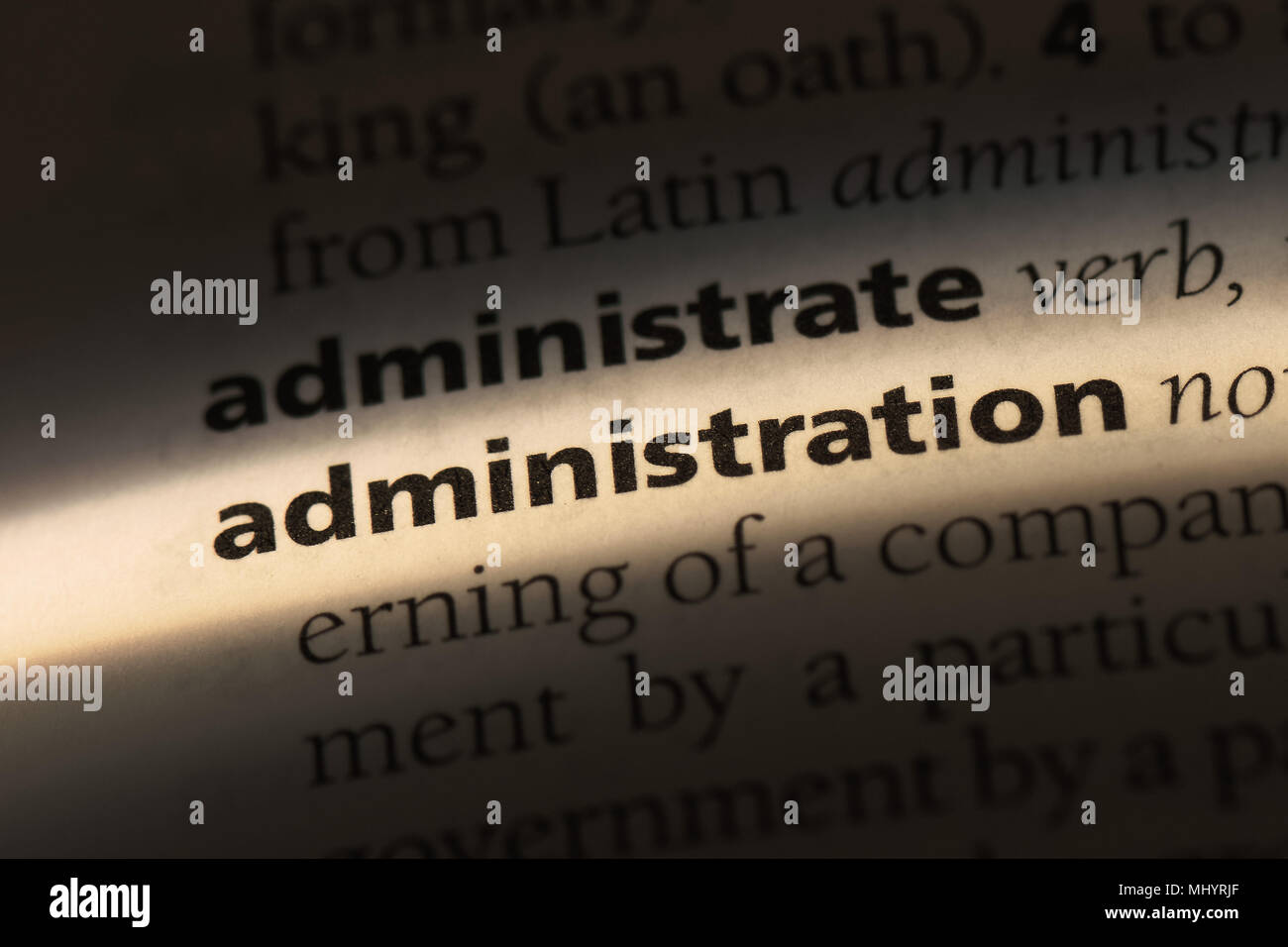administration word in a dictionary. administration concept Stock Photo ...