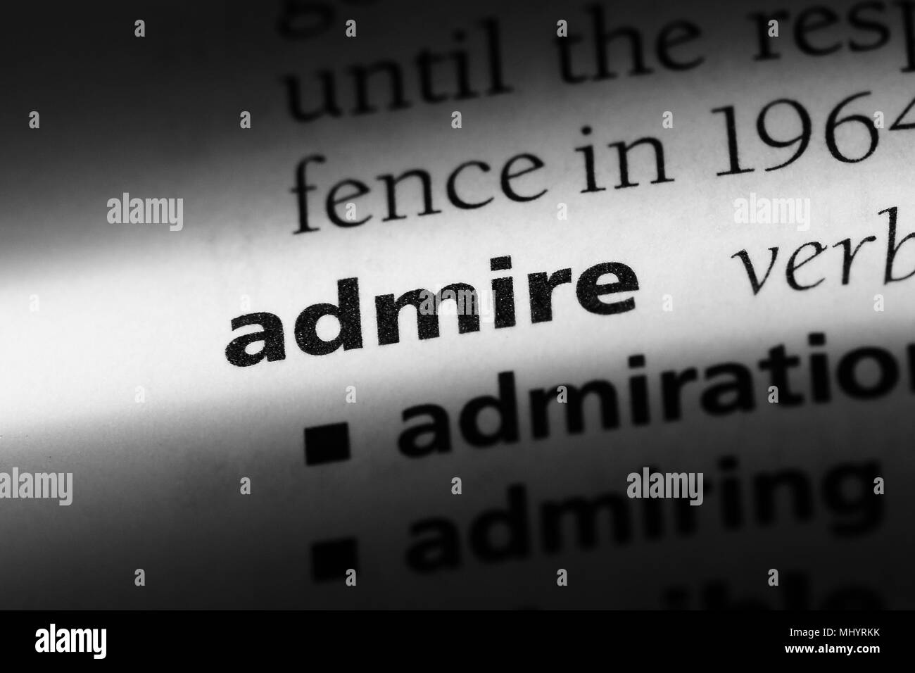 admire word in a dictionary. admire concept Stock Photo - Alamy
